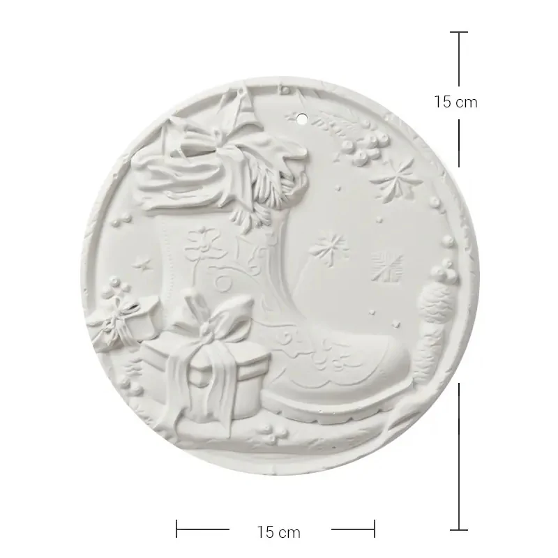 PN10 Yana Yılbaşı Temalı Oval Pano Ham Polyester Obje