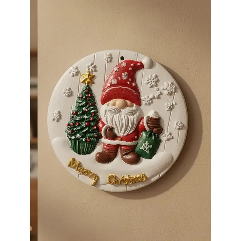 PN01 Yana Yılbaşı Temalı Oval Pano Ham Polyester Obje
